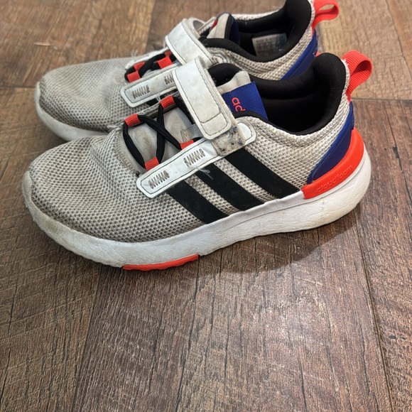 adidas | Shoes | Adidas Kids Sneakers Gray Red And Blue | Poshmark